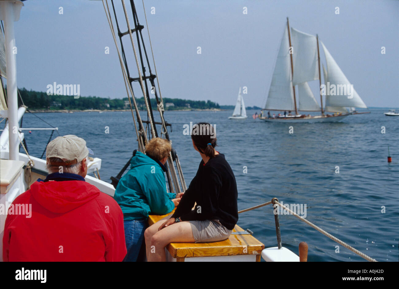 Boothbay harbor schooner isaac h evans passengers hi-res stock ...