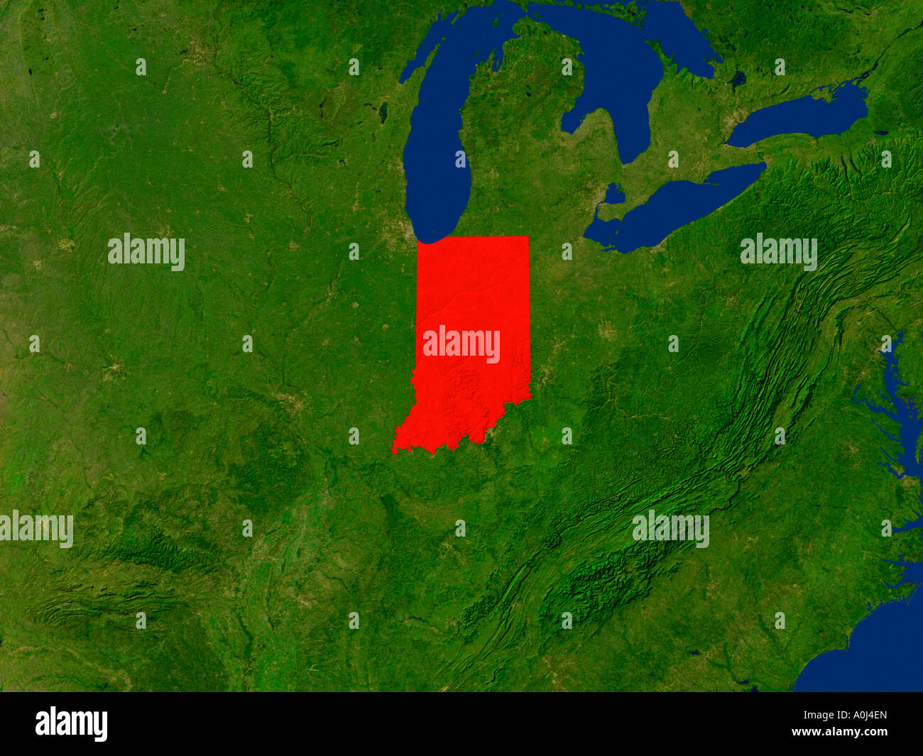 Map united indiana highlighted hi-res stock photography and images - Alamy