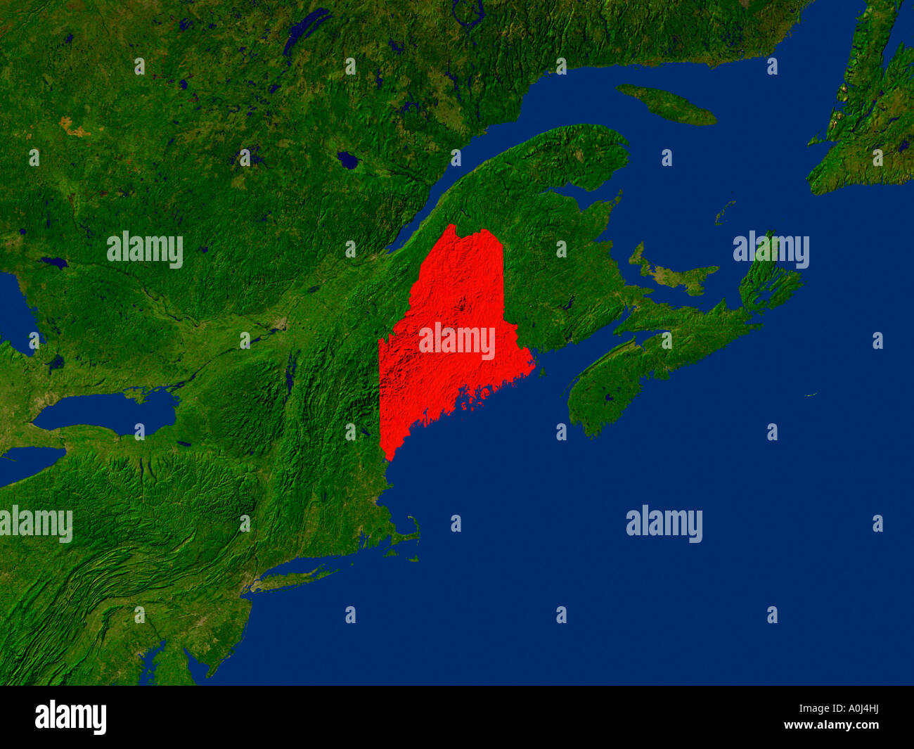 Map satellite geography maine hi-res stock photography and images - Alamy