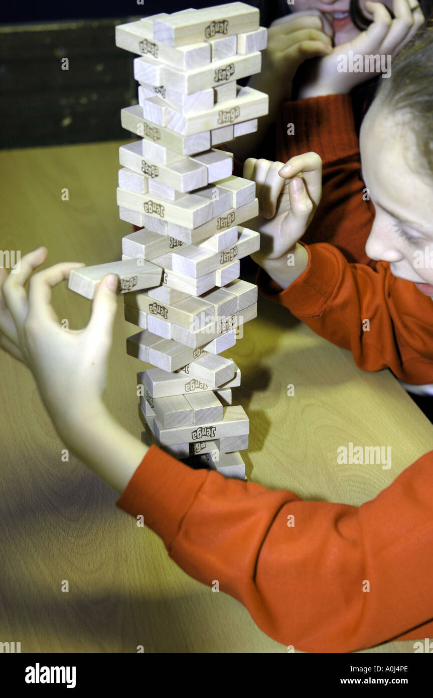 Children playing jenga hi-res stock photography and images - Alamy