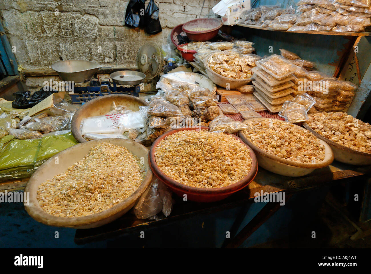 Frankincense on the bazaar of Al Mukalla, Mukalla, Yemen Stock Photo ...
