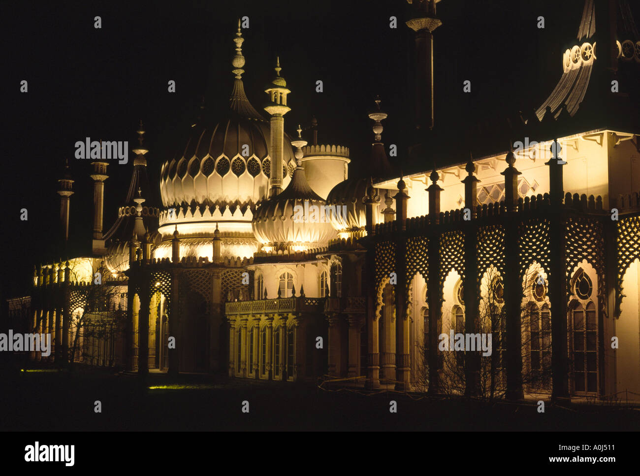 Brighton Royal Pavilion at night Stock Photo - Alamy