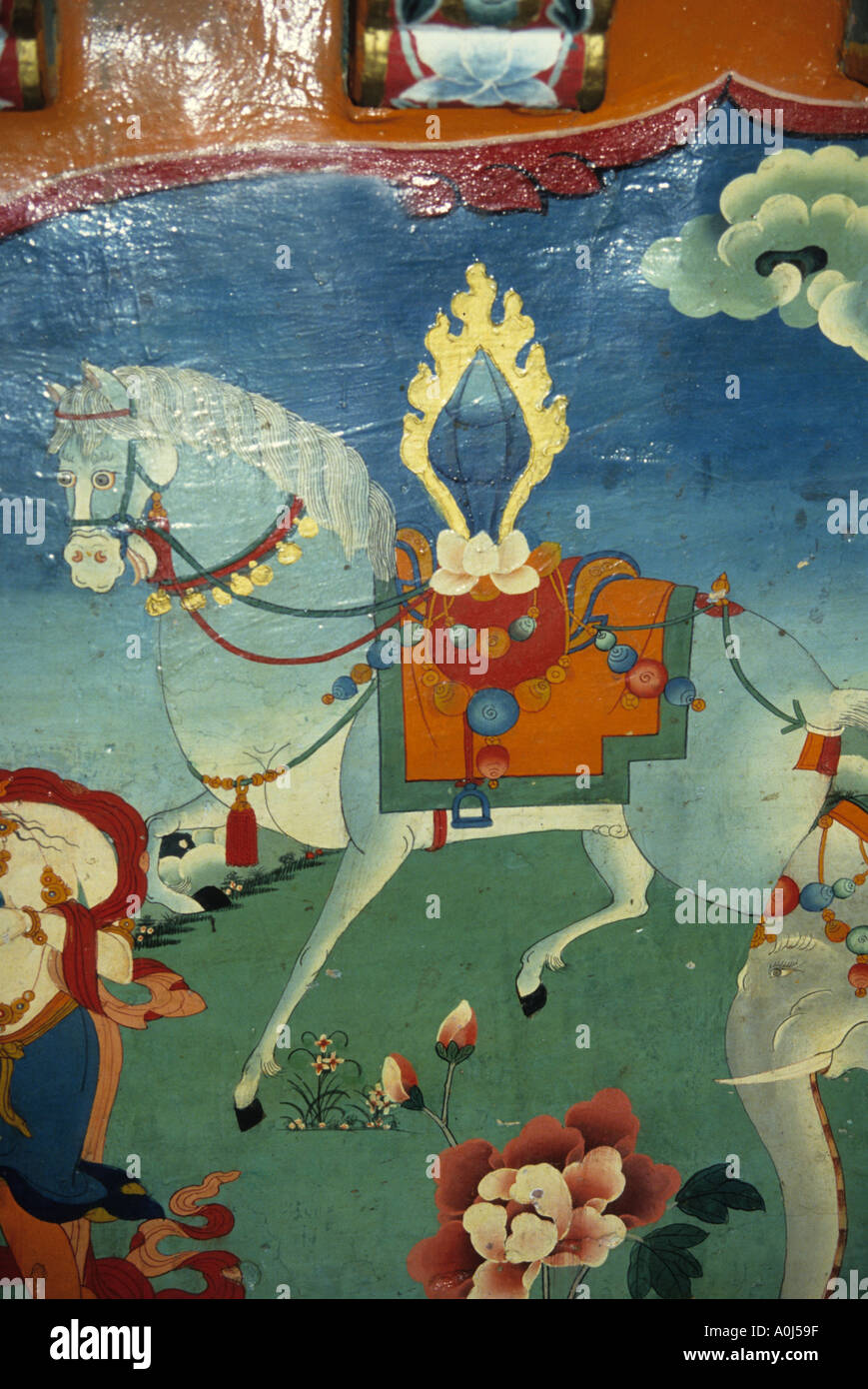 Wall paintings at Samye Monastery,Tibet,China Stock Photo - Alamy