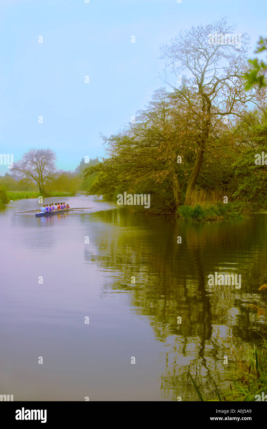 Sunday Afternoon Rowing on River Stour Stock Photo - Alamy