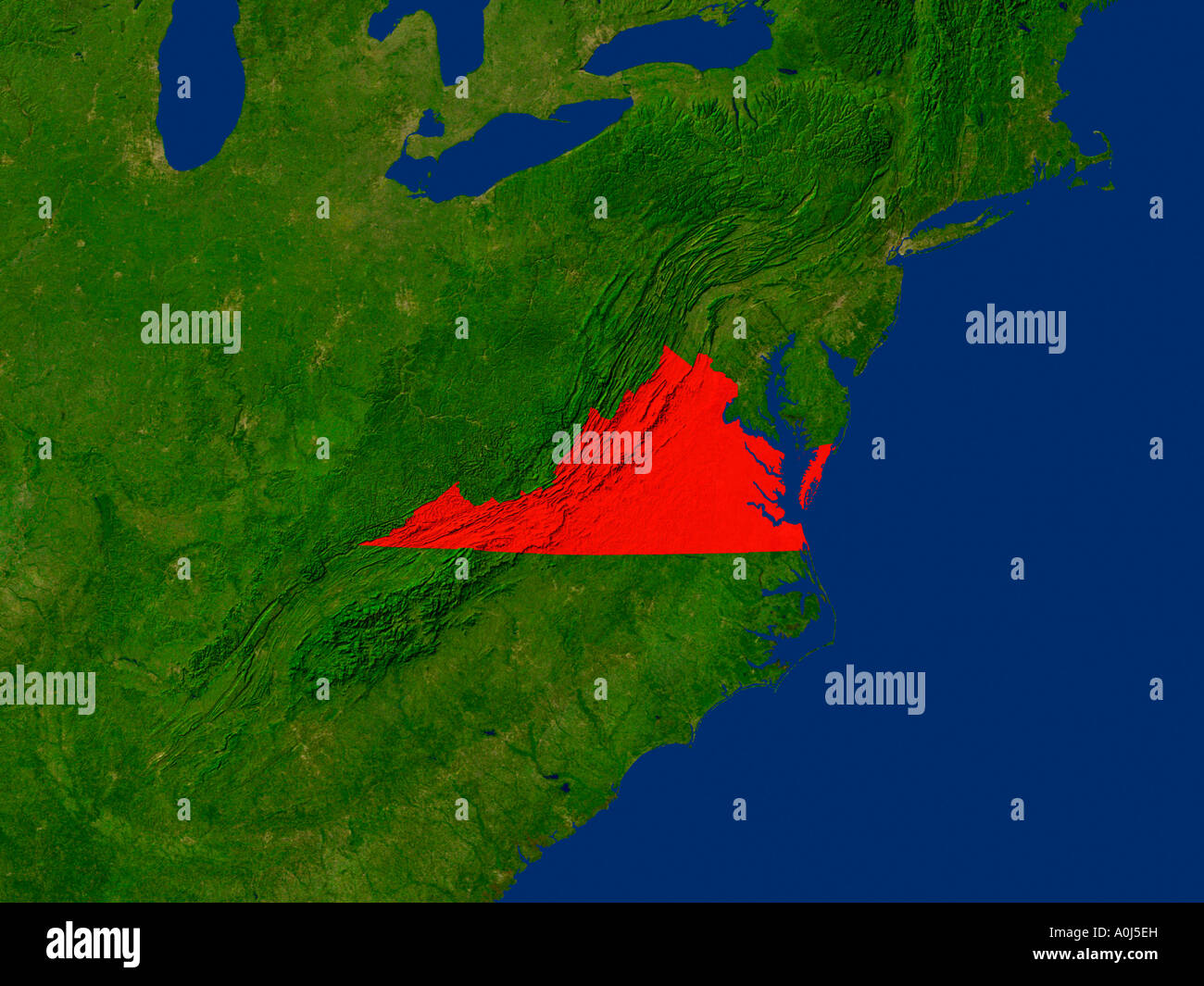Map satellite geography virginia hi-res stock photography and images ...