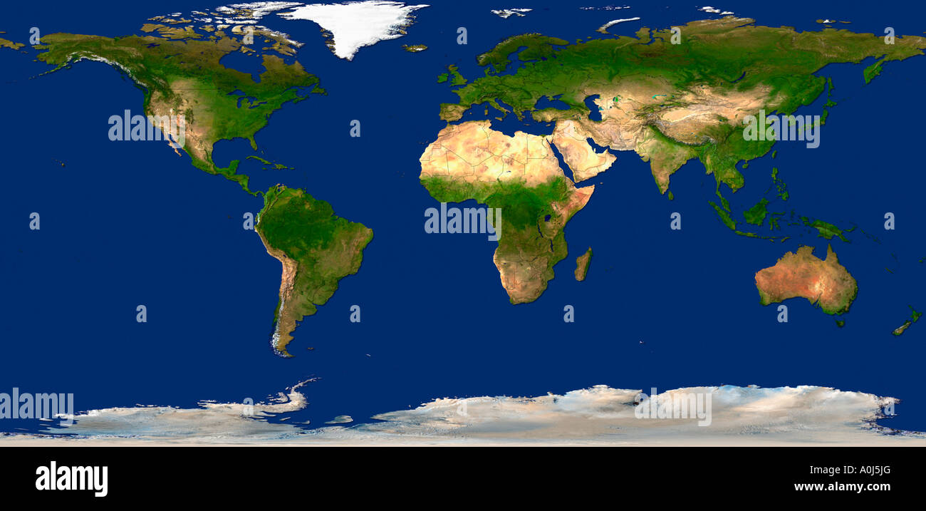 Highlighted Satellite Image Of Earth Stock Photo - Alamy