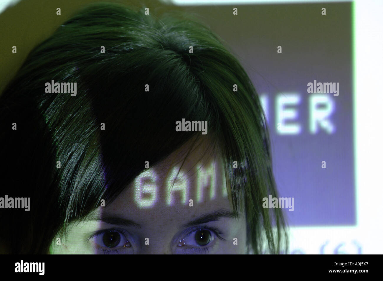 game head, face, female, computer game Stock Photo - Alamy