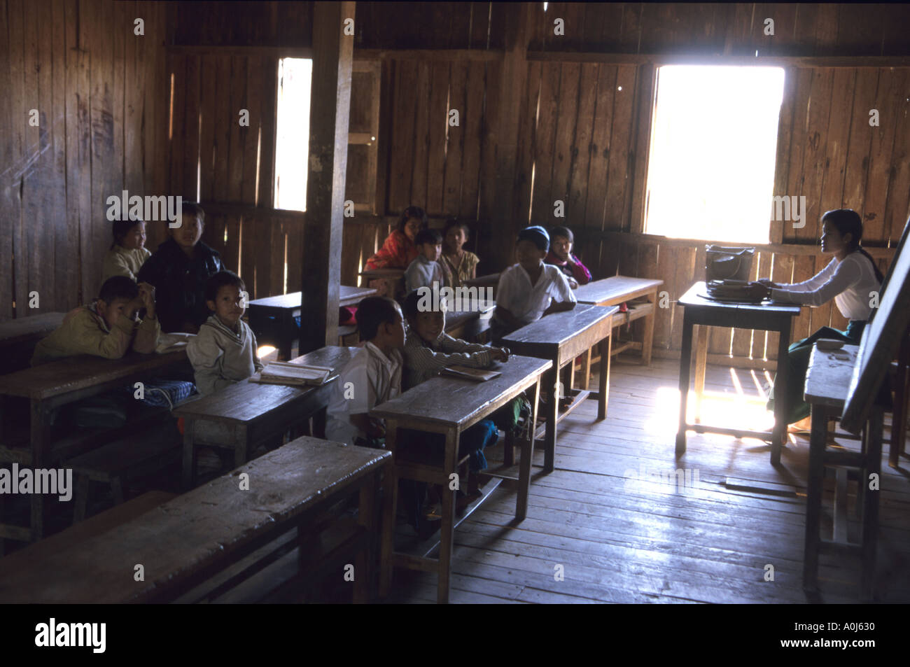 Classroom in Burmese Myanmar school Stock Photo - Alamy