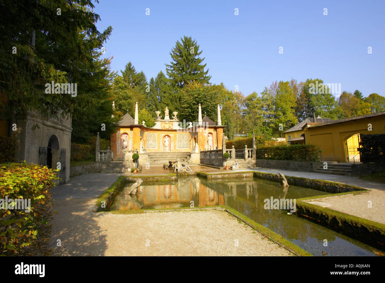 Trick fountain, hellbrunn palace hi-res stock photography and images ...
