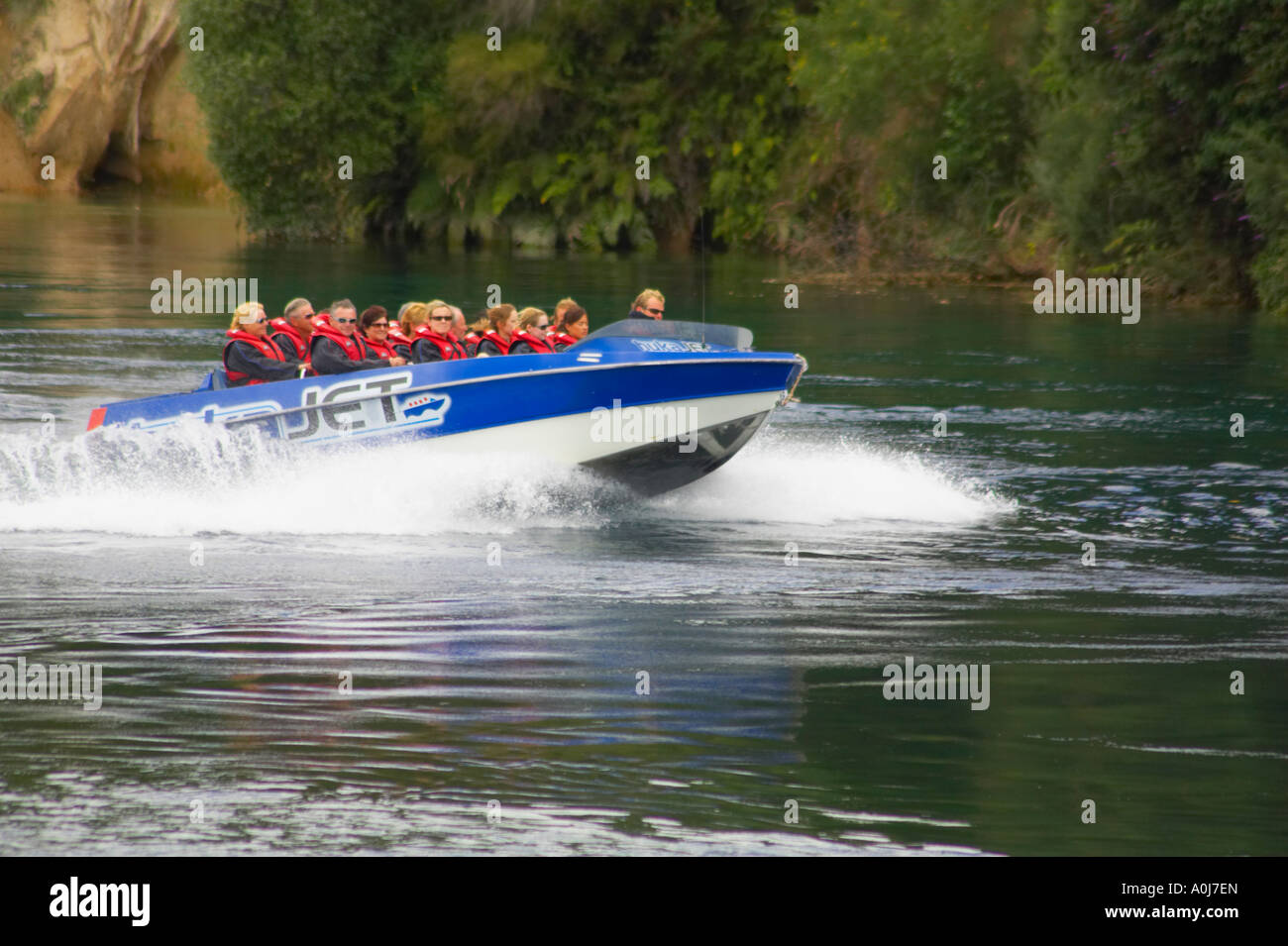 Huka Jet on the Waikato River in Taupo New Zealand Stock Photo - Alamy