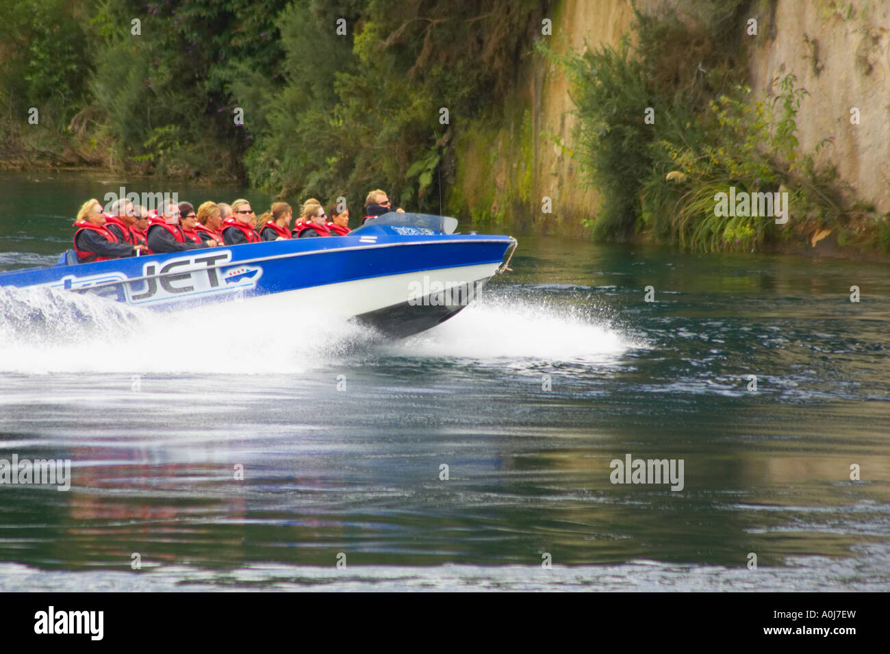 Huka Jet on the Waikato River in Taupo New Zealand Stock Photo - Alamy