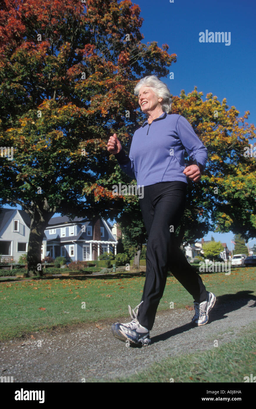 Old Lady Power Walking