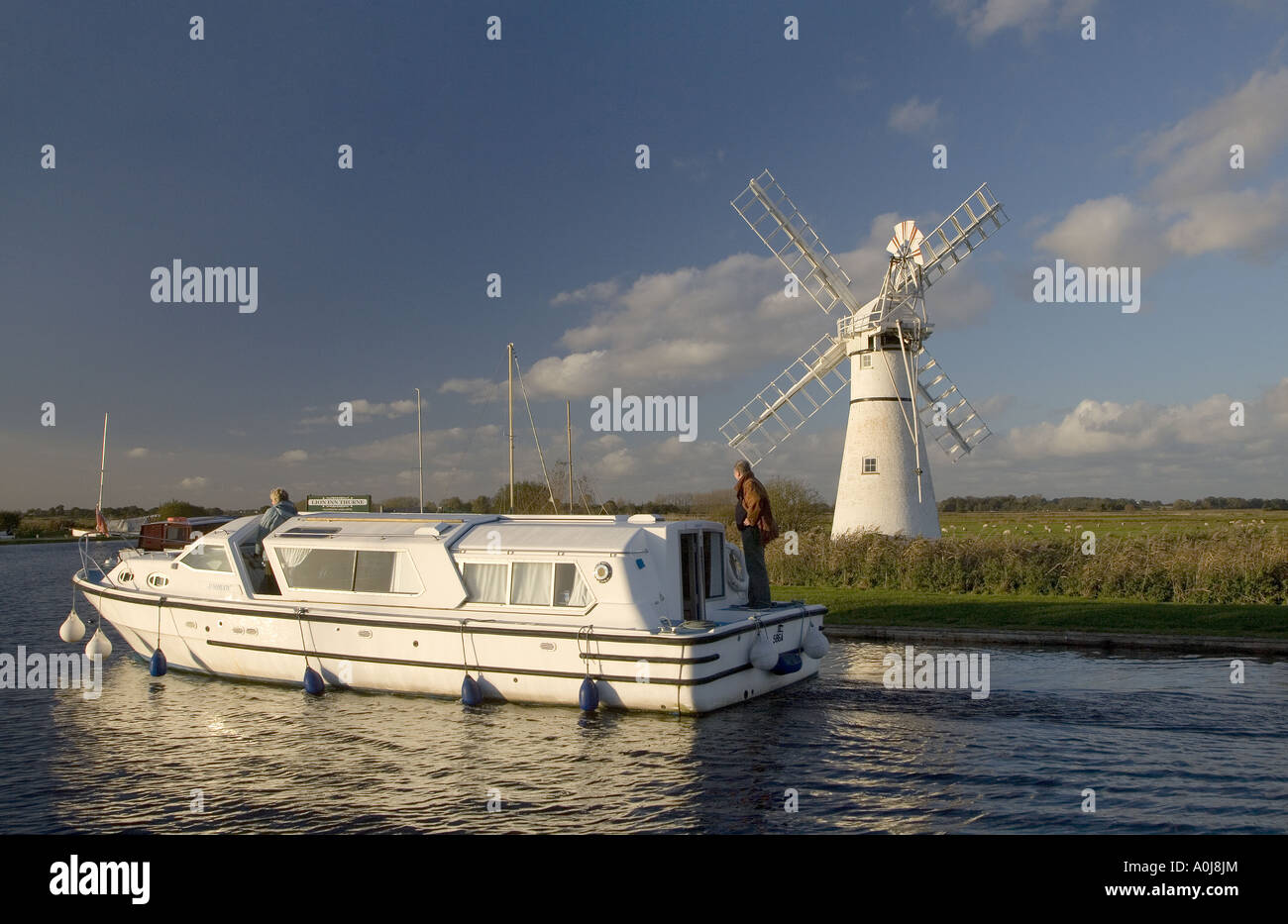 Thurne Windmill on the River Thurne Norfolk Broads National Park ...