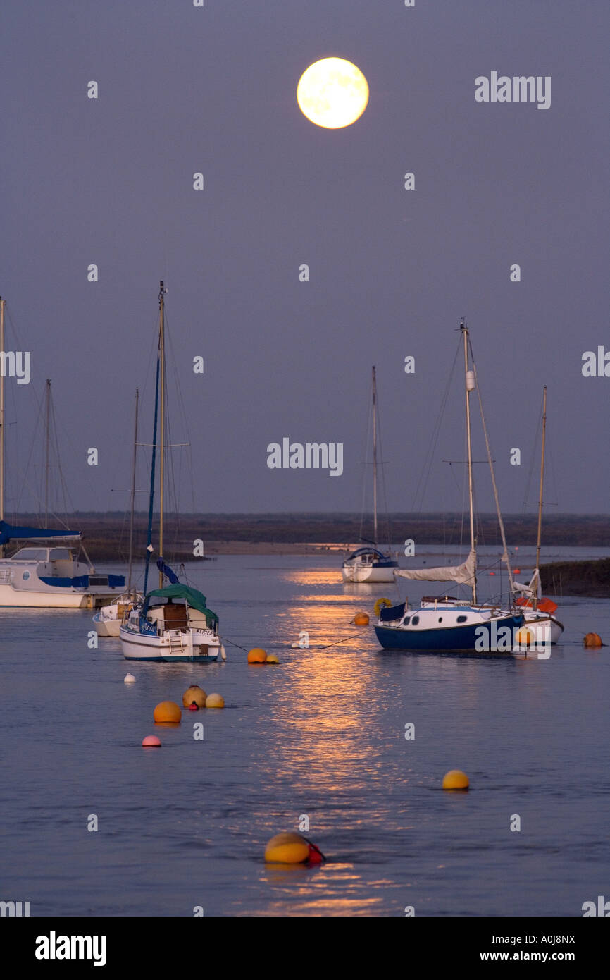 Wells Norfolk Rising Moon UK November Stock Photo - Alamy