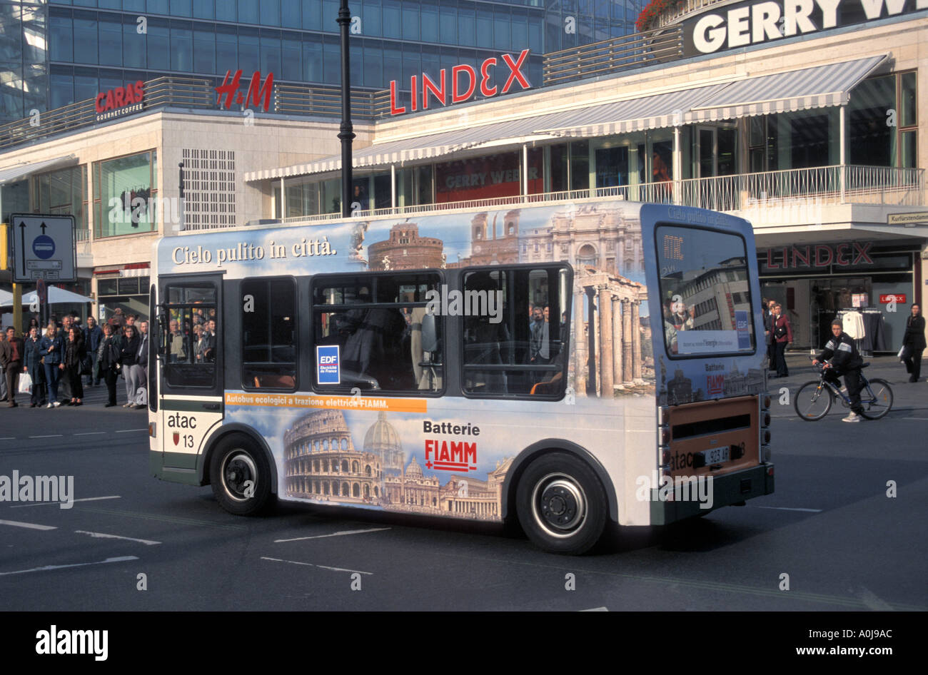 Compact sized electic powered bus Stock Photo - Alamy
