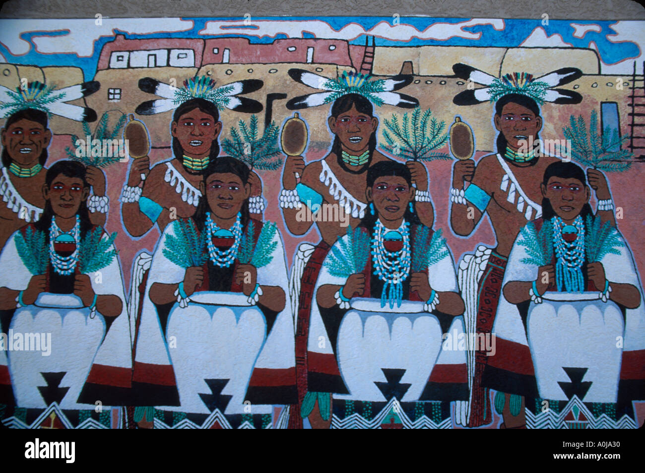 New Mexico,Southwest,Albuquerque Indian Pueblo Cultural Center mural by ...
