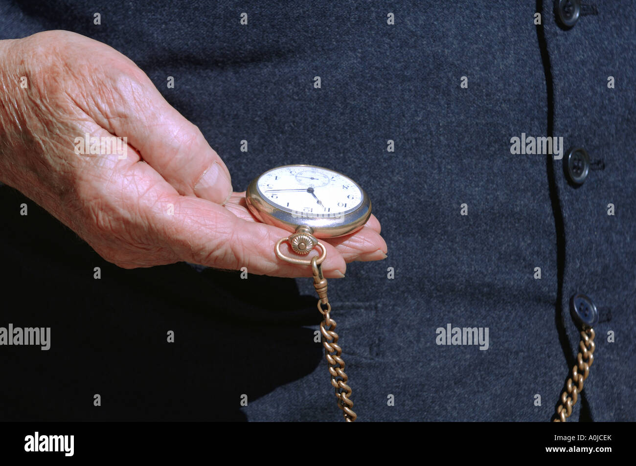 A withered hand holding a pocket watch Stock Photo - Alamy