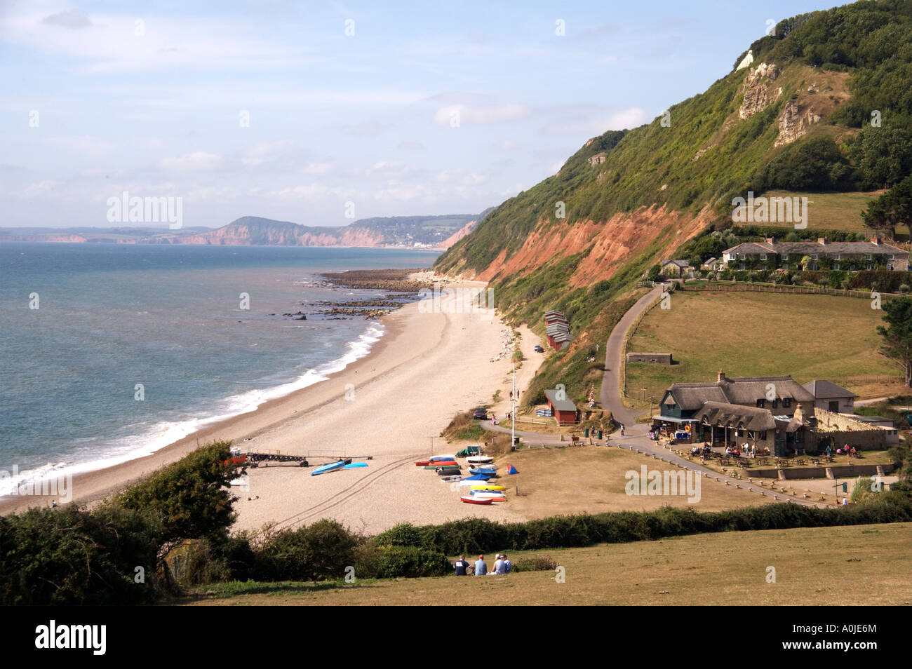 england devon jurassic coast branscombe mouth beach Stock Photo - Alamy