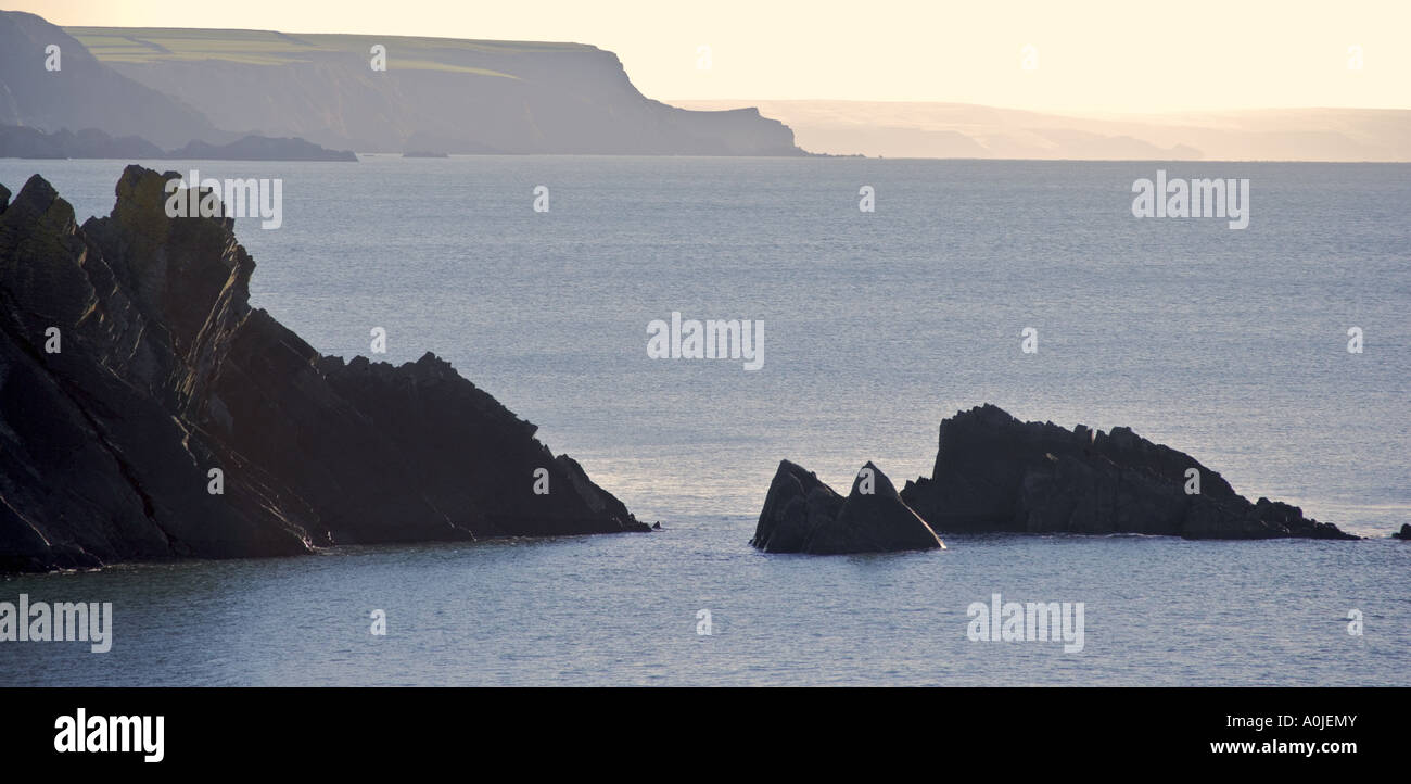 cliffs hartland point devon england uk Stock Photo - Alamy