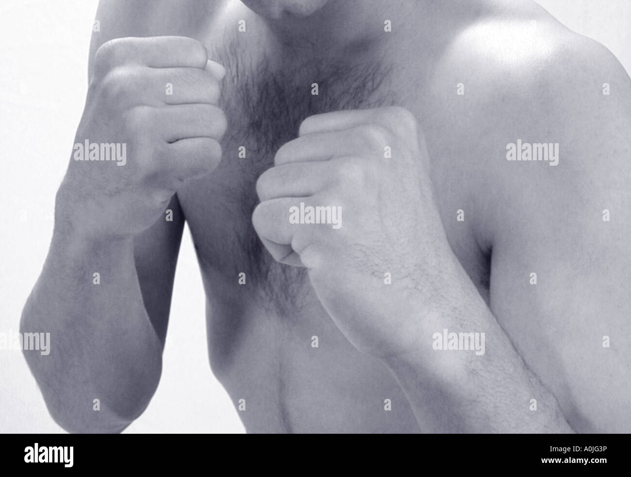 young man shadow boxing Stock Photo - Alamy