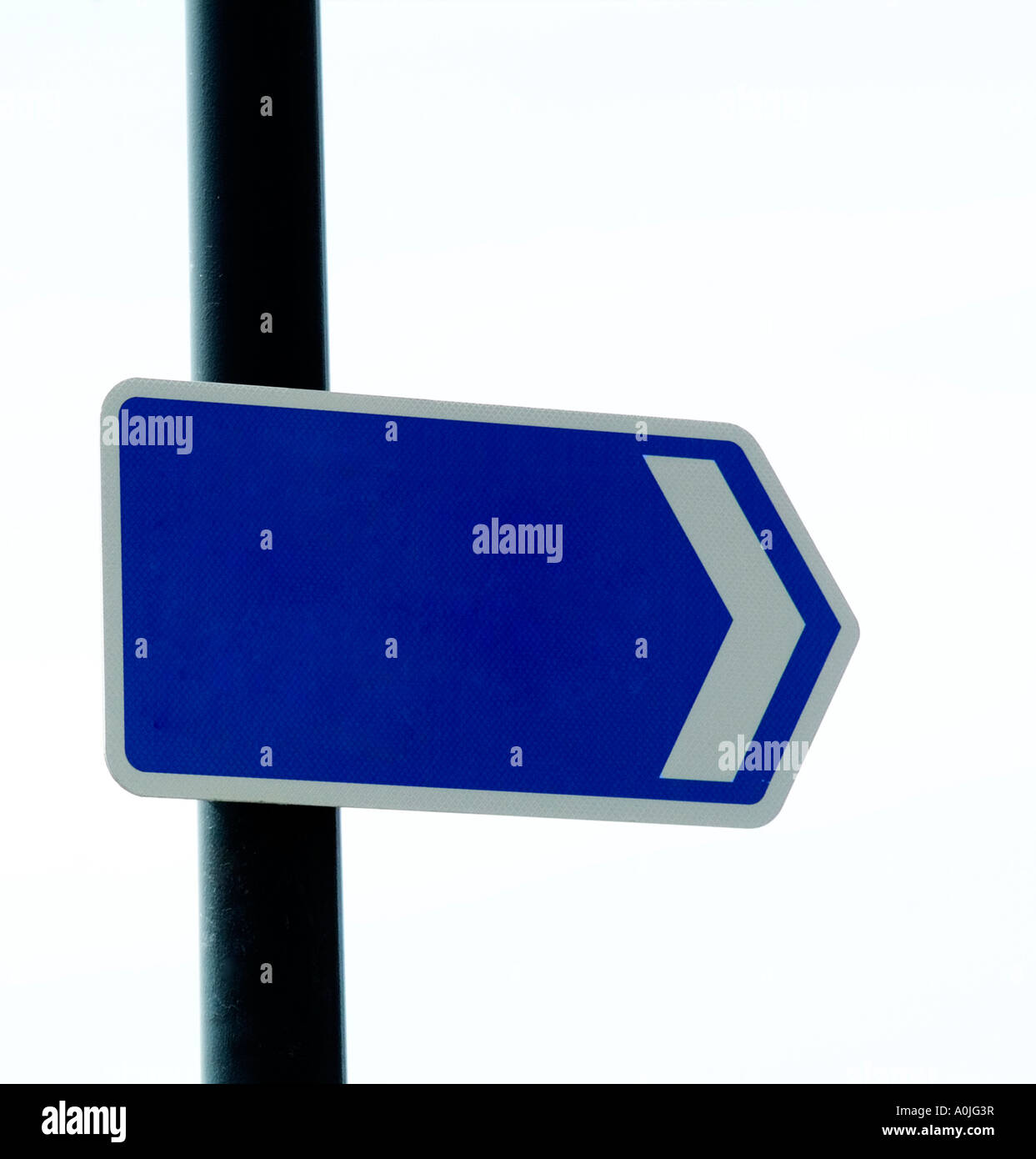 blue sign blue street sign with arrow and space for text or copy Stock ...