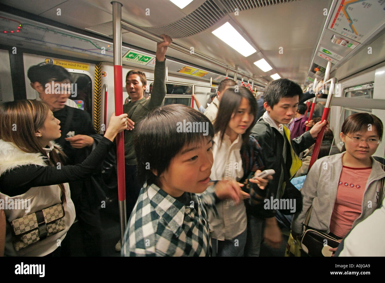 China Hong Kong Metro crowded people Stock Photo - Alamy