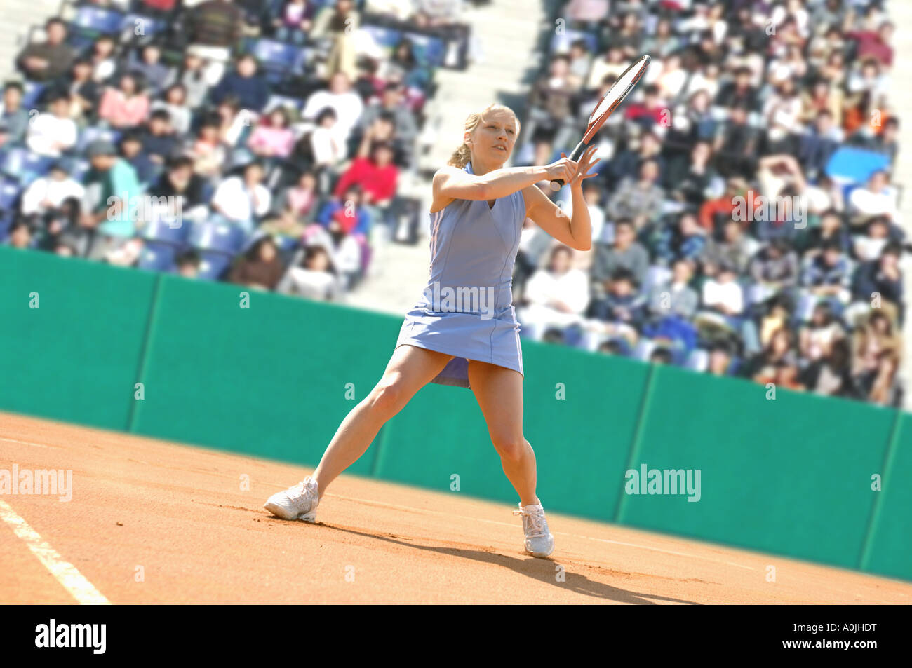 Front View of Female Tennis Player Stock Photo - Alamy