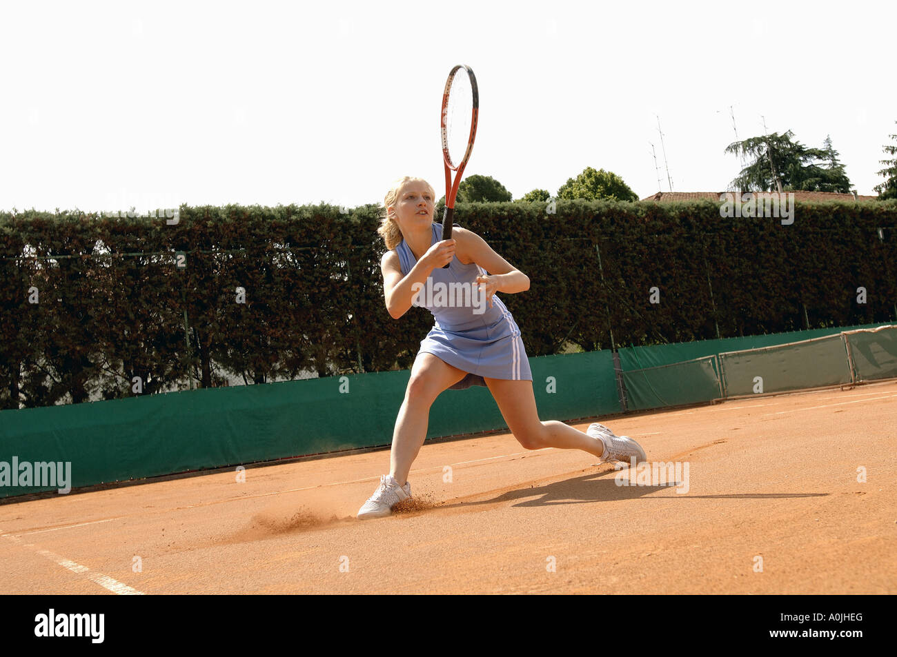 Front View of Female Tennis Player Stock Photo - Alamy