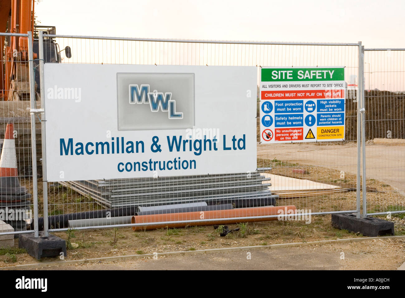 health and safety sign at a construction site Stock Photo - Alamy