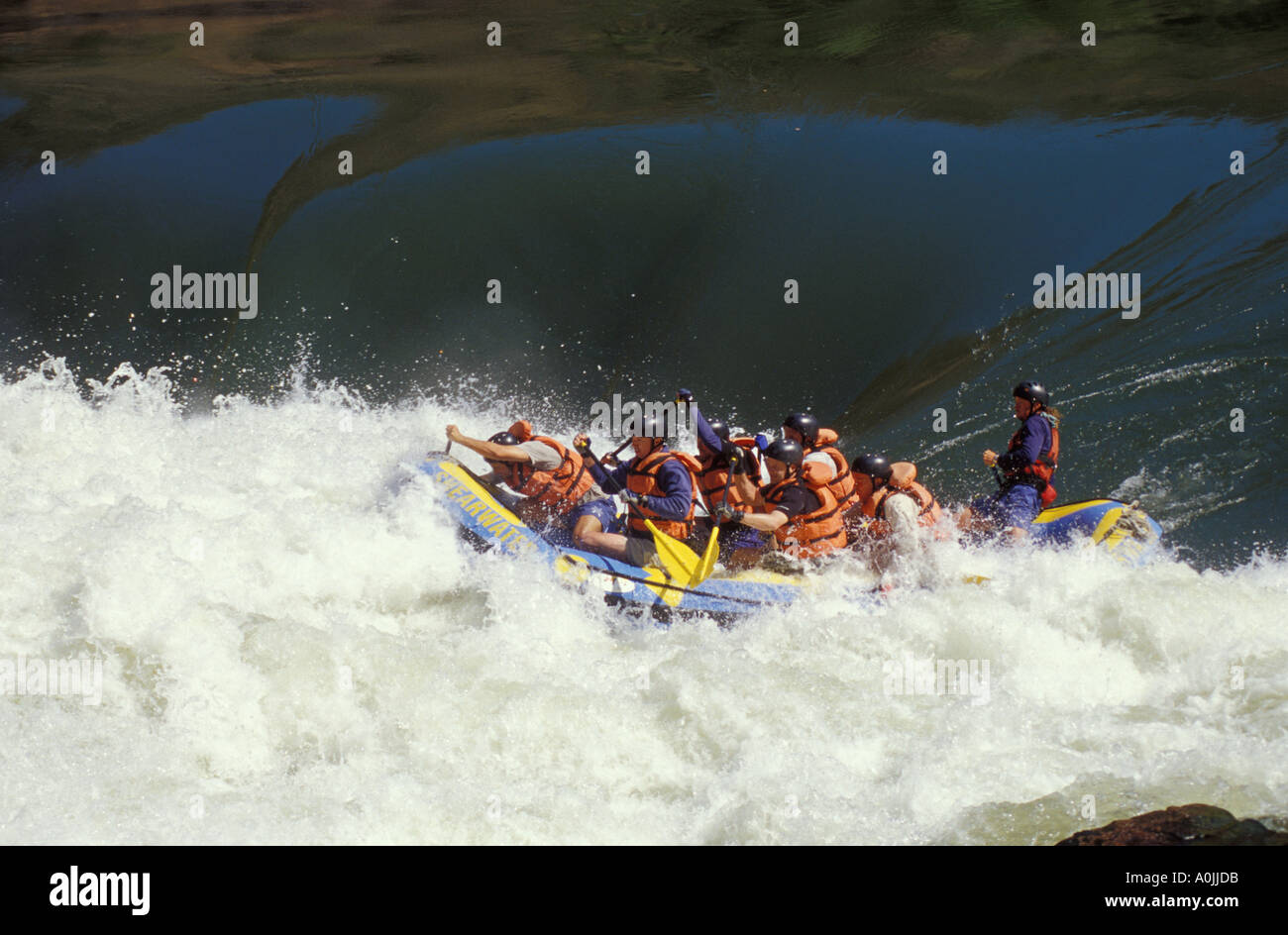 AFRICA Zimbabwe Zambia Zambezi River Rafting Group Paddling Through ...