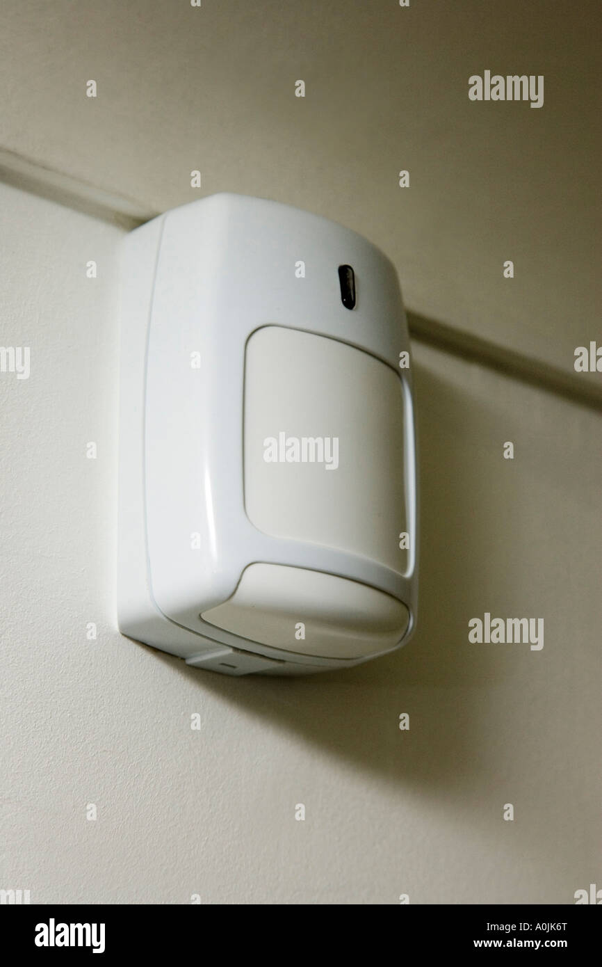 PIR (passive infra red) type intruder detector for burglar alarm Stock ...