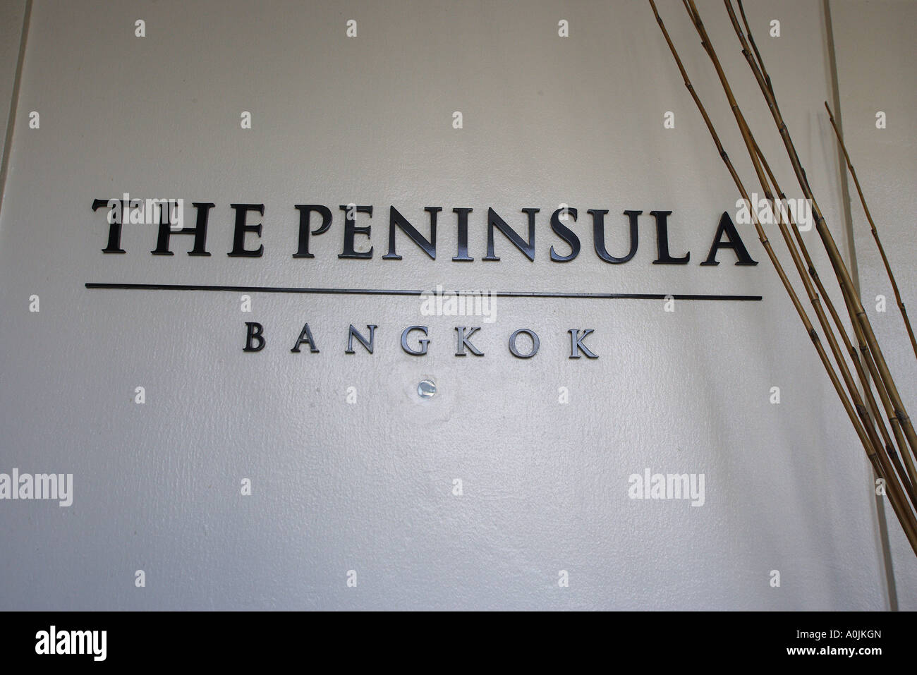 A sign The Peninsula Hotel in Bangkok Thailand Stock Photo - Alamy