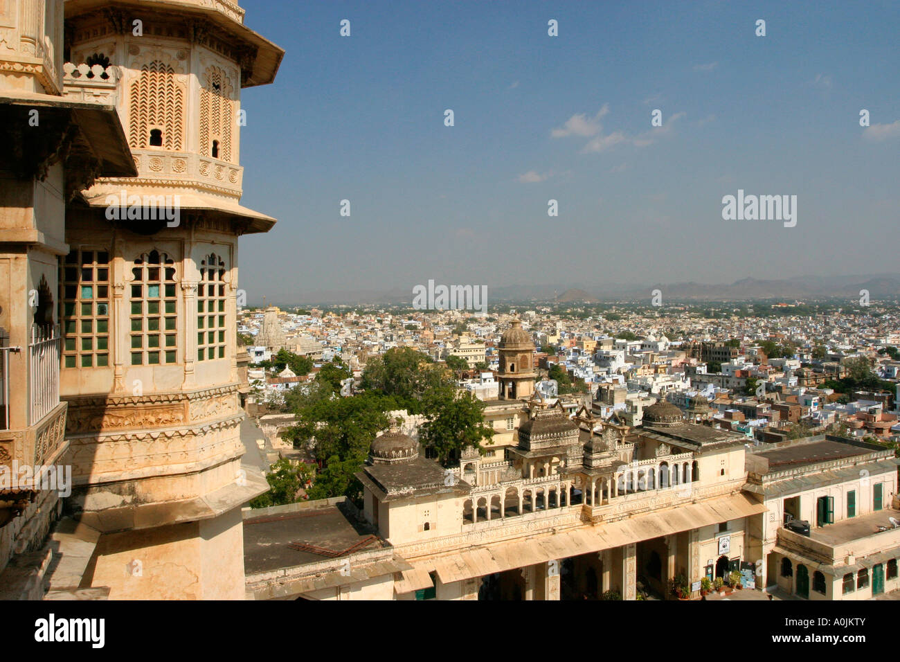 View of the city of Udaipur from the City Palace, Rajasthan, India ...