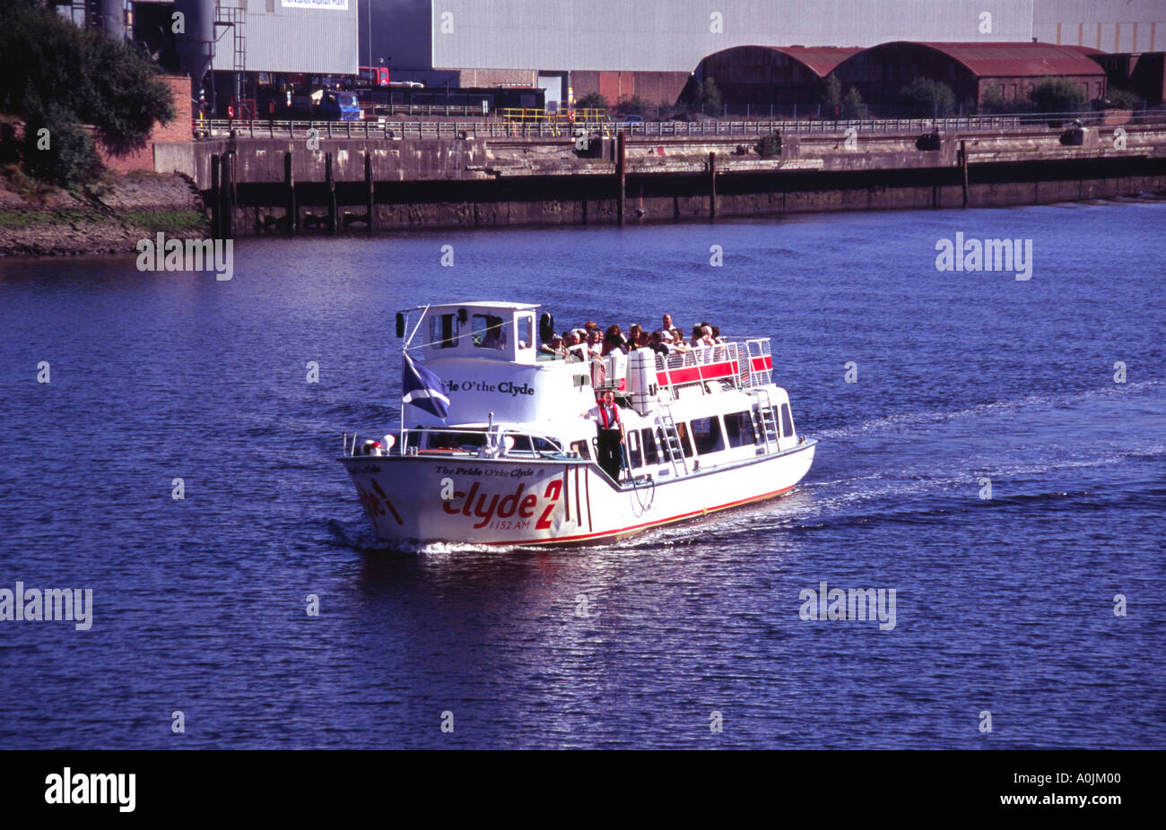 the ferry boat Pride of the clyde approaching Braehead shopping centre ...