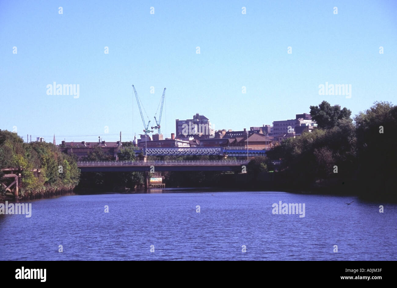 the River Kelvin at its junction with the Clyde Glasgow Scotland Stock ...