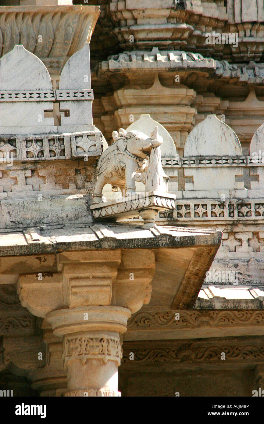 Exterior of the Adinath temple, Ranakpur, Rajasthan, India Stock Photo ...