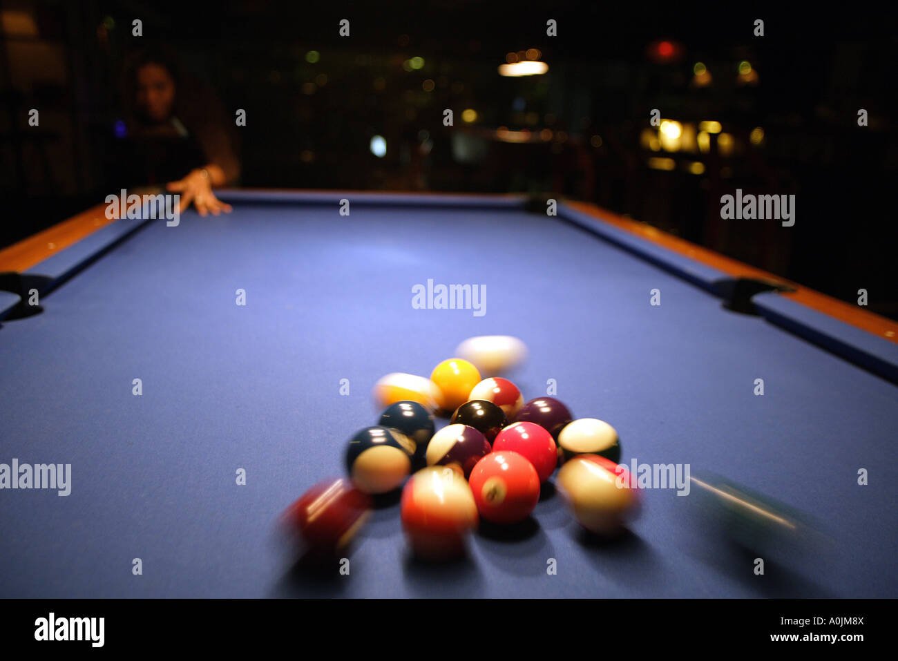 Pool playing a late night sport in Bangkok Thailand Stock Photo - Alamy