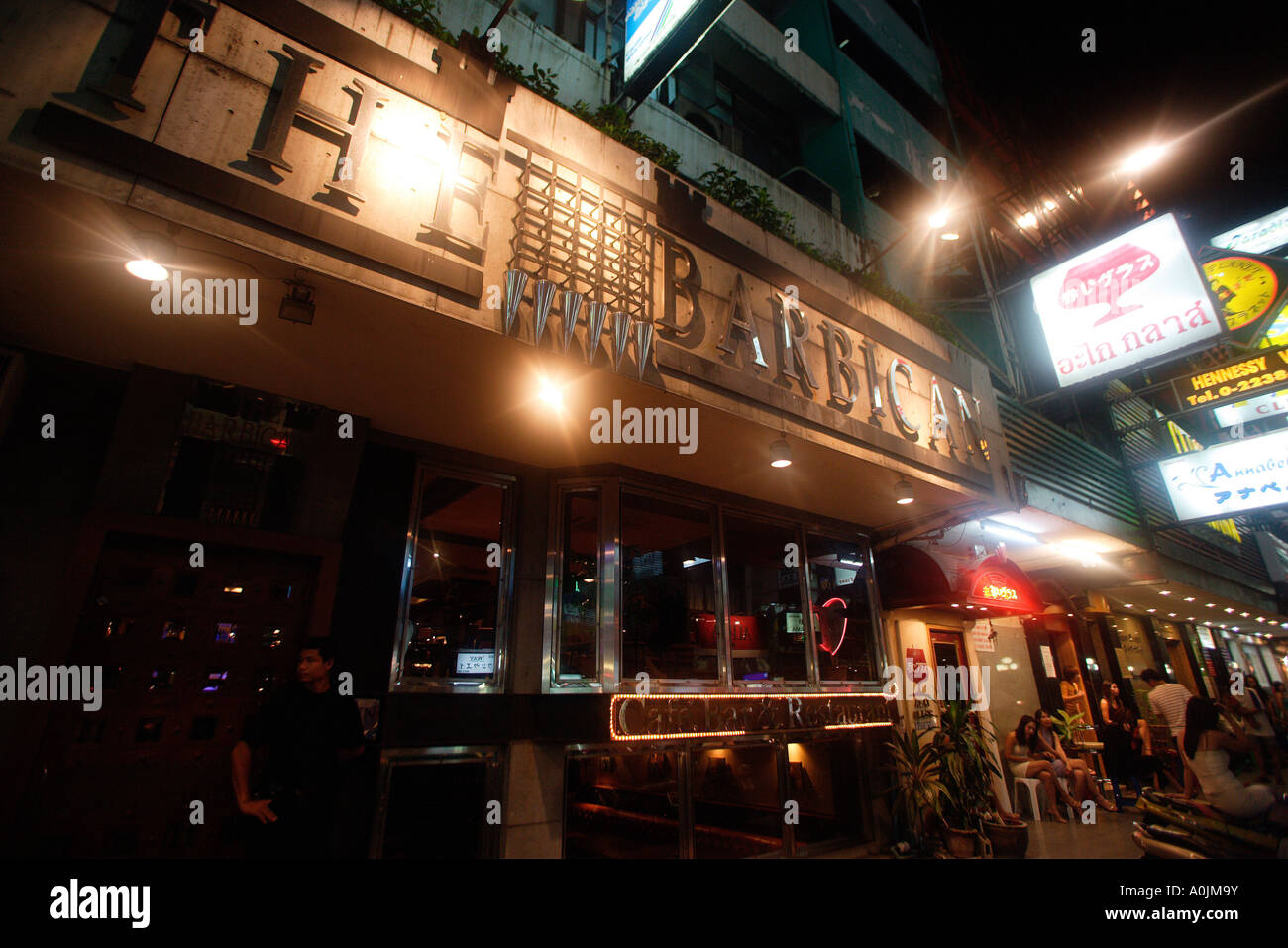 Exterior view of the Barbican a smart bar for business types just off ...