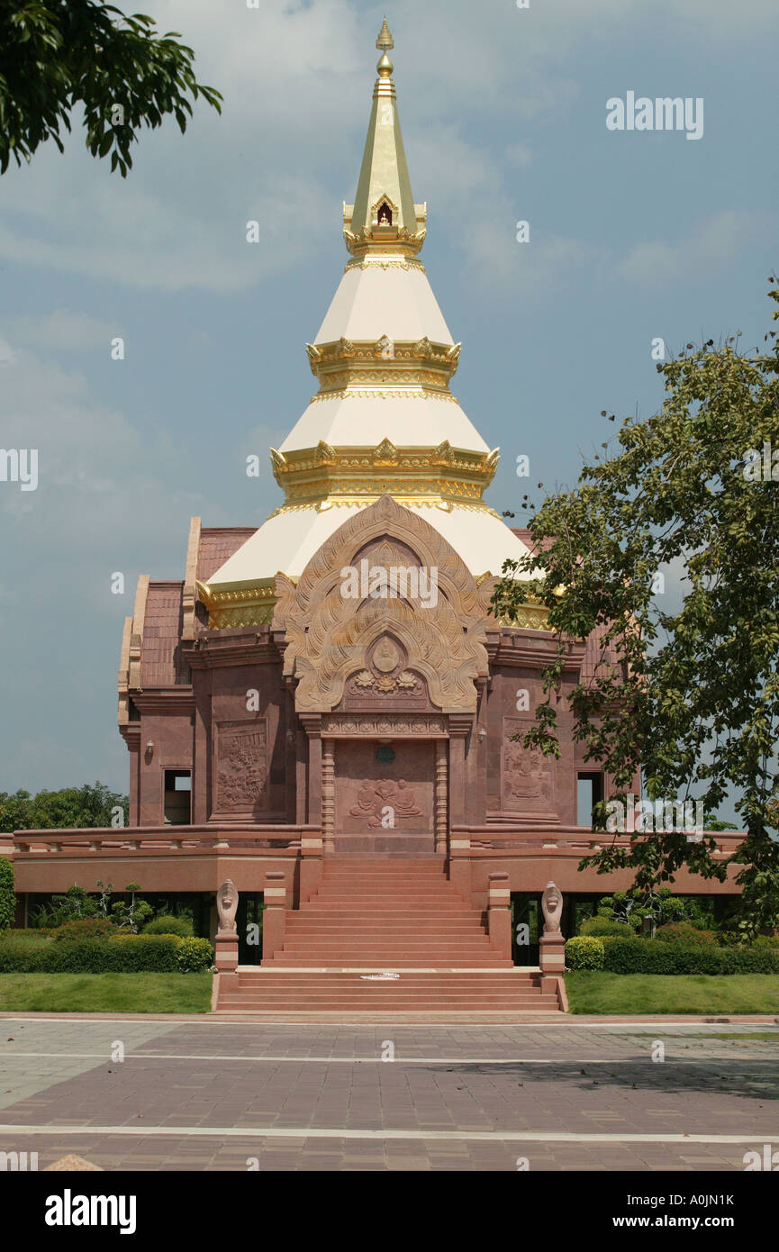 Exterior view of Khorat Wat Pa Salawan in Khorat North East Thailand ...