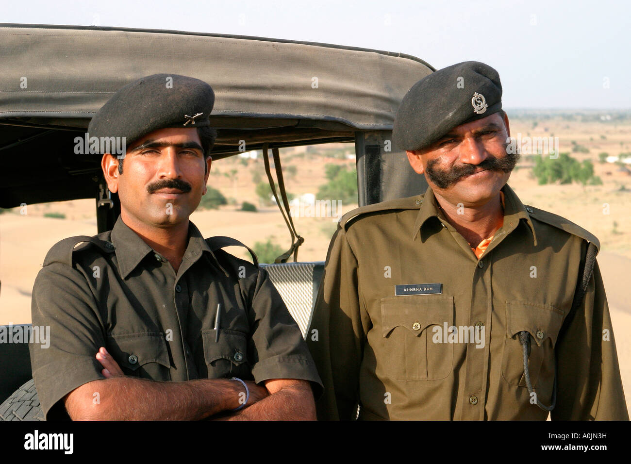Security guards at the Manvar Desert Camp, Thar desert, Rajasthan ...