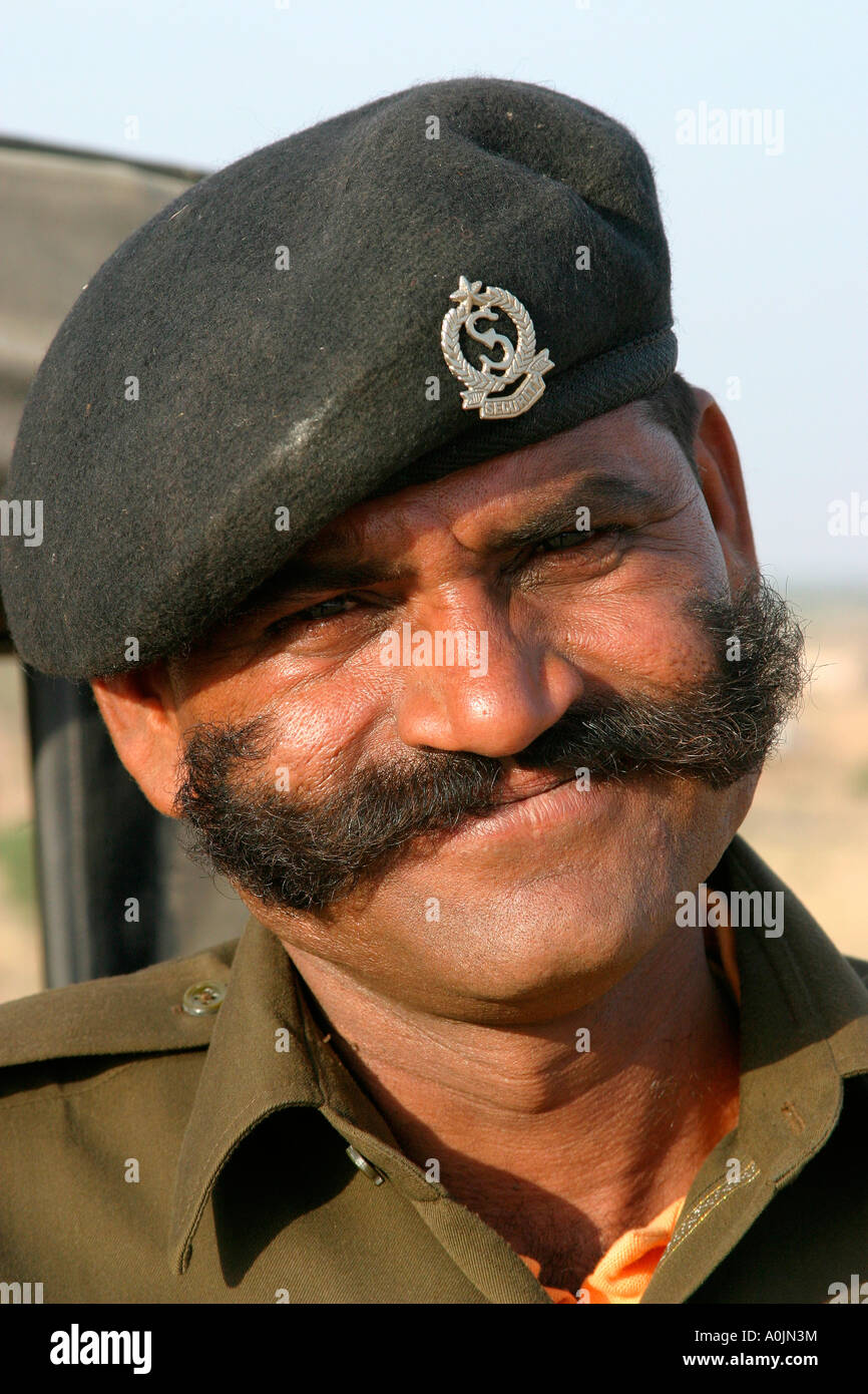 Security guard at the Manvar Desert Camp, Thar desert, Rajasthan, India ...