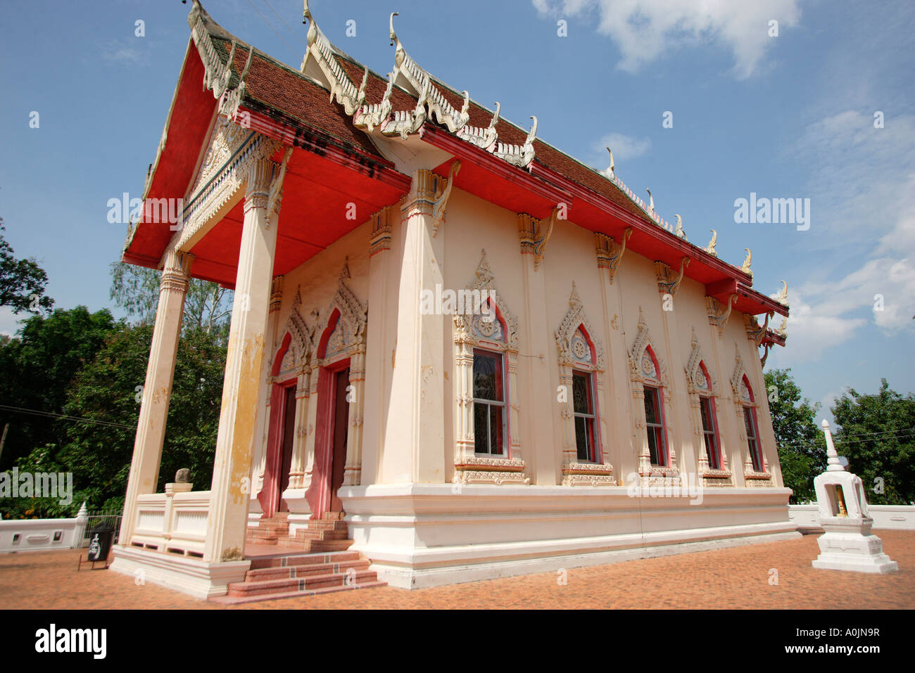 Exterior view of Wat Pa Salawan in Khorat North East Thailand This ...