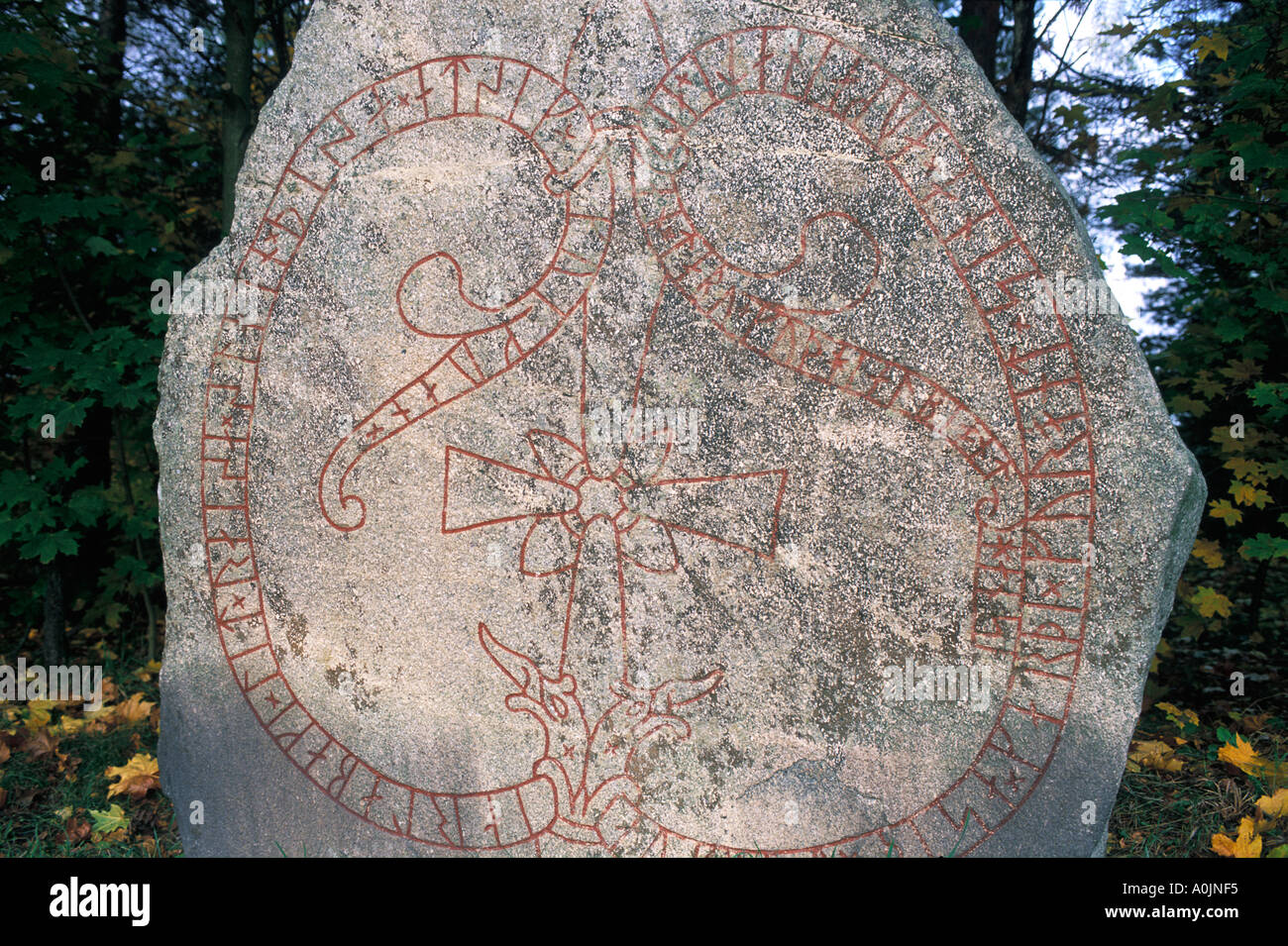 SWEDEN UPPLAND RUNE STONE Stock Photo - Alamy