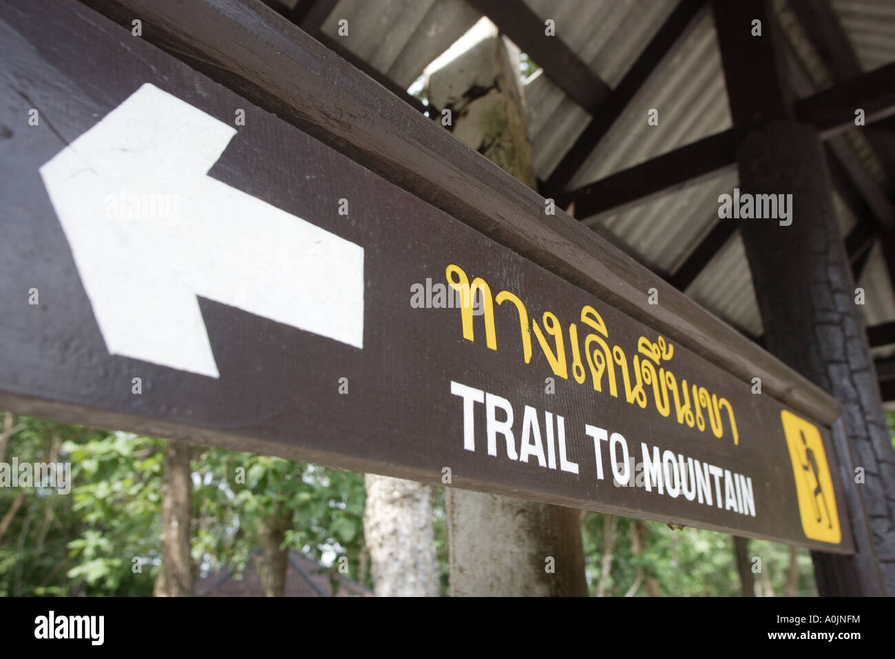 Signage Phu Kradung National Park North East Thailand There are 50km of ...