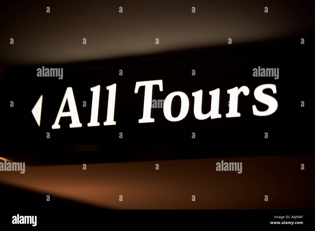 ALL TOURS SIGN Stock Photo - Alamy