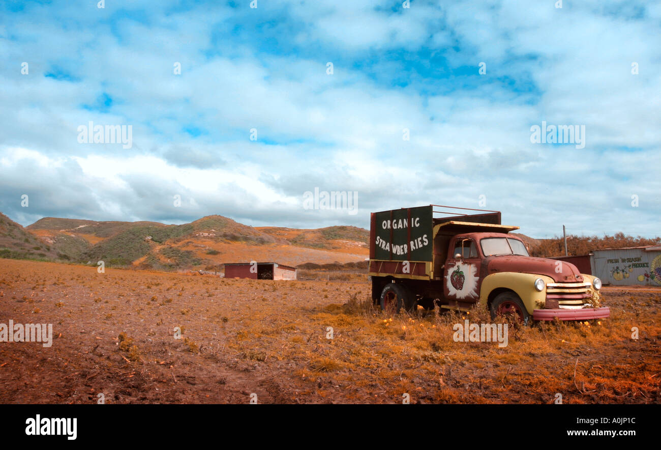 Truck in field Stock Photo - Alamy