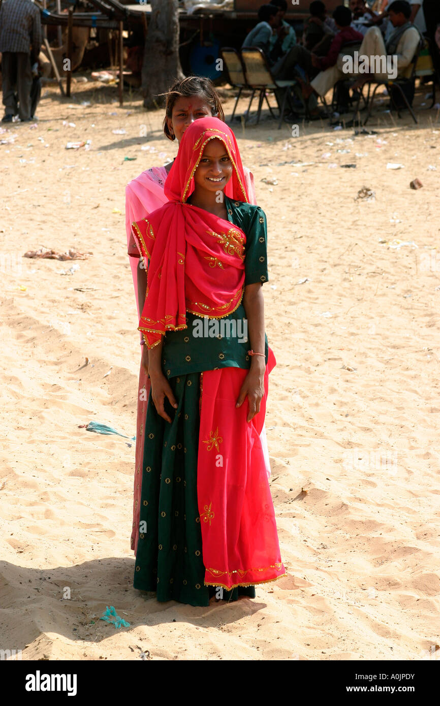Rajasthani girl at the camel fair at Pushkar, Rajasthan, India Stock ...