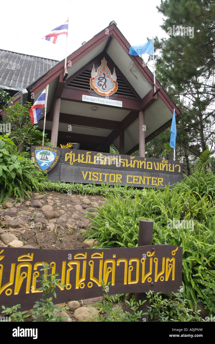 Phu Rua National Park Headuarter buildings with a sign at the front ...