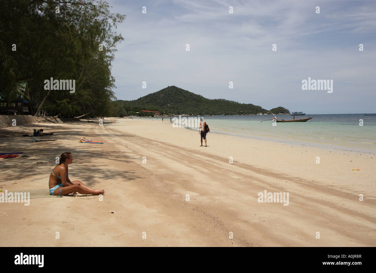 People enjoying the beach on Koh Tao Turtle Island in Southern Thailand ...