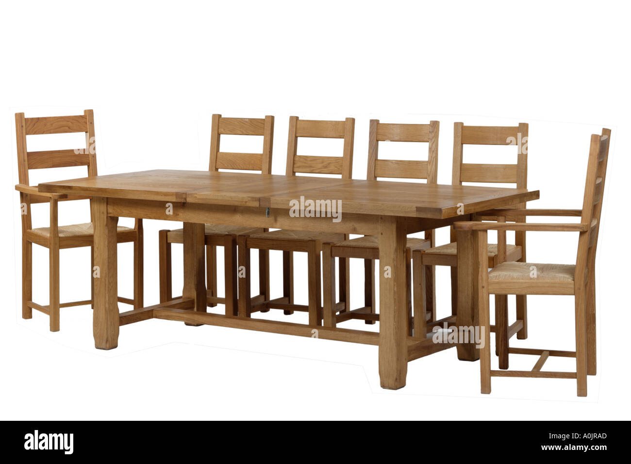 Refectory dining table and chairs Stock Photo - Alamy